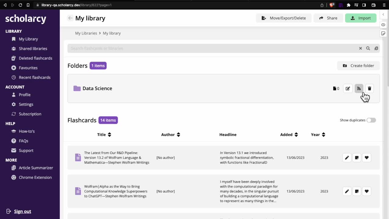Easy import - Scholarcy User Guide